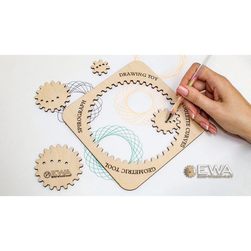 Eco Wood Art Madeira Spirograph - Modelos - kubekings.pt