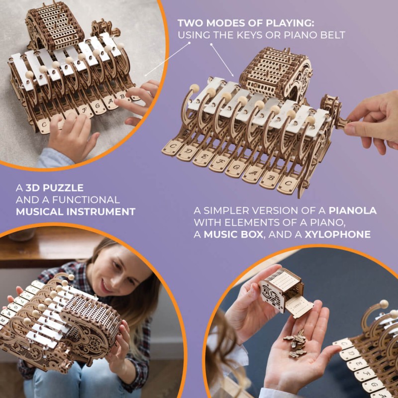 Ugears Mechanical Celesta: Modelo musical 3D para montar | kubekings