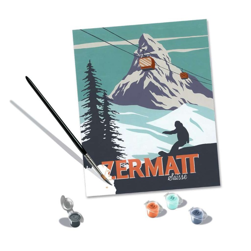Kit de pintura Zermatt na Suíça - Arte fácil para todos - Kubekings
