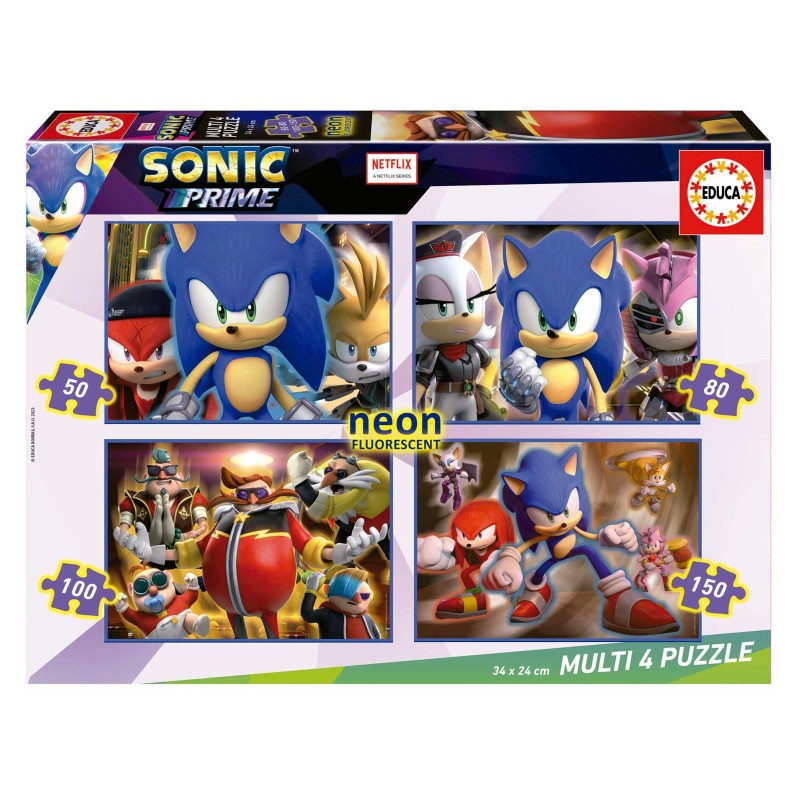 Sonic Multi Progressive Puzzle 50+80+100+150 peças - Compre já! ⚡