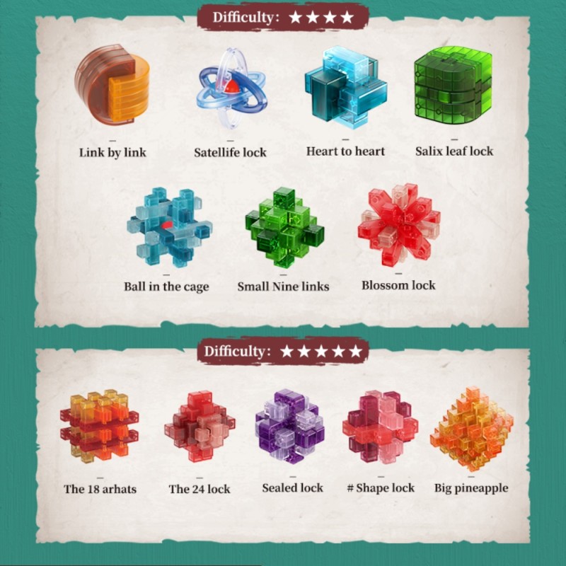 Pack Qiyi Kongming Lock (9 Puzzle) - Puzzle Elegante 🤩