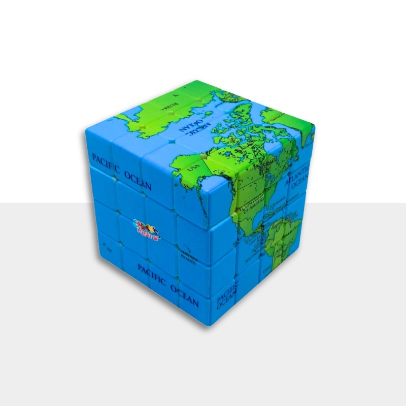 Cubo 4x4 Mapa Físico da Terra - Desafio e Geografia num Cubo 🌏