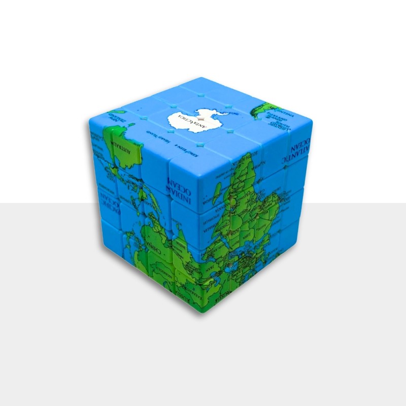 Cubo 4x4 Mapa Físico da Terra - Desafio e Geografia num Cubo 🌏