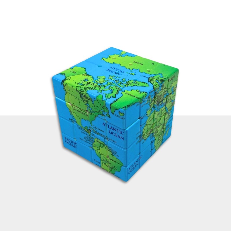 Cubo 4x4 Mapa Físico da Terra - Desafio e Geografia num Cubo 🌏