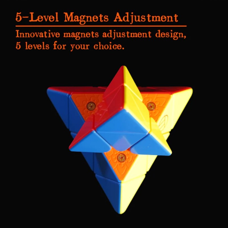 PiCube WeiLong Pyraminx SE – MagLev + 10 Ímãs de Núcleo + UV